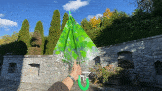 Umbrela transparentă - frunze verzi | Cadouri.ro