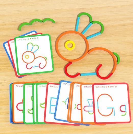 Joc didactic din lemn - asamblarea imaginilor | Cadouri.ro